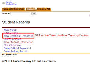 View/Print Unofficial Transcripts - Río Hondo College